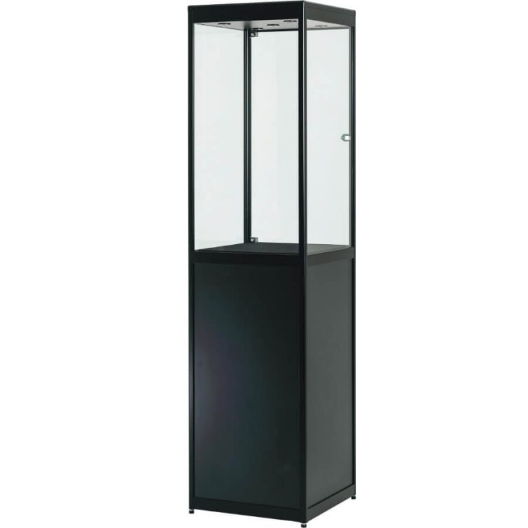 Plinth Display Case in Black for Hire - KCB - Access Displays