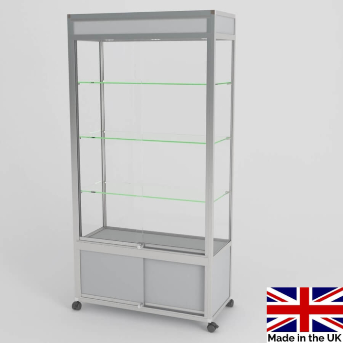 1000mm wide Glass Display Cabinet - UB015ED - Access Displays