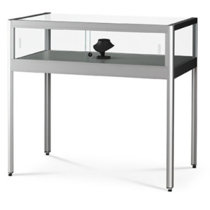 1000mm Wide Glass Display Table - Silver - Access Displays