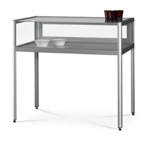 1000mm Wide Glass Display Table - Silver - Access Displays