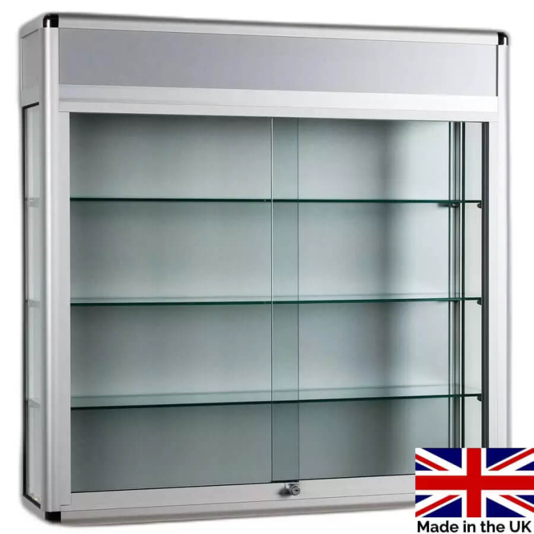 1000mm wide Wall Mount Glass Display Case - UB021EL