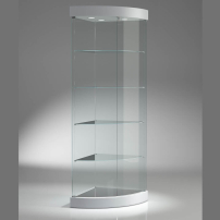 580mm Wide Freestanding Corner Glass Display Case