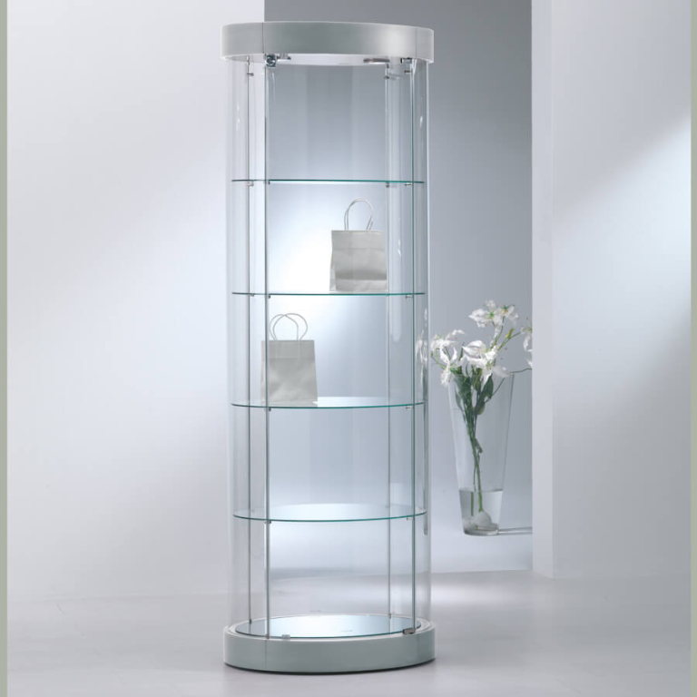 650mm Wide Freestanding Oval Glass Display Case