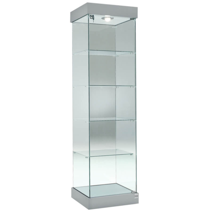 730mm Wide Freestanding Glass Display Case With Storage