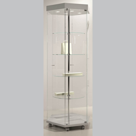 740mm Wide Freestanding Rotating Glass Display Cabinet